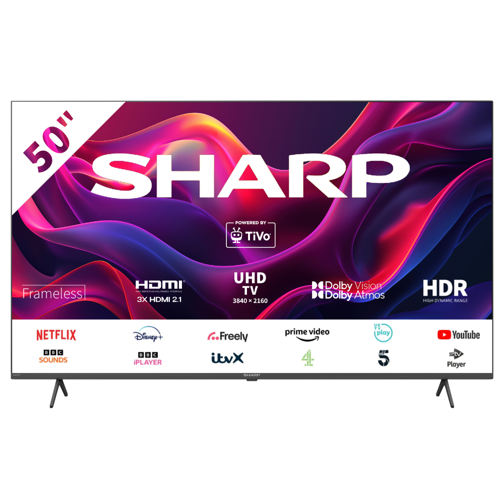 SHARP 50GK4245K 50 Inch 4K Ultra HD TiVo Smart LED TV Frameless – Sharp Consumer UK