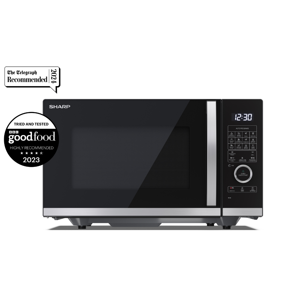 SHARP 25 Litre 900W Semi-Digital Flatbed Combi Microwave Oven with Con ...