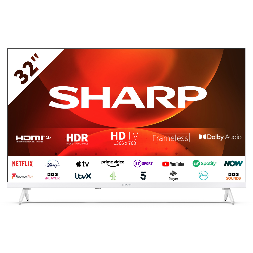 SHARP 32FH2KW 32 Inch HD Ready Android Smart TV - White – Sharp Consumer UK